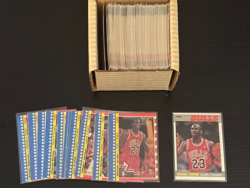 1987 Fleer basketball 132-card set + (11) stickers, Michael Jordan, NM ...