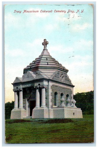 1910 Tracy Mausoleum Oakwood Cemetery Troy New York NY Antique Postcard ...