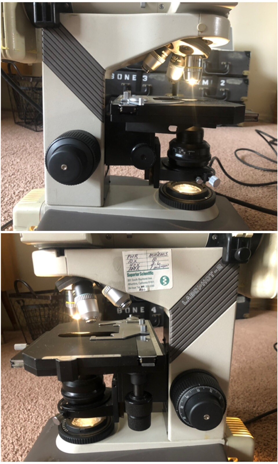 Nikon Labophot-2 Fluorescent Microscope Mercury Lamp HB-10101AF W/ 3 ...