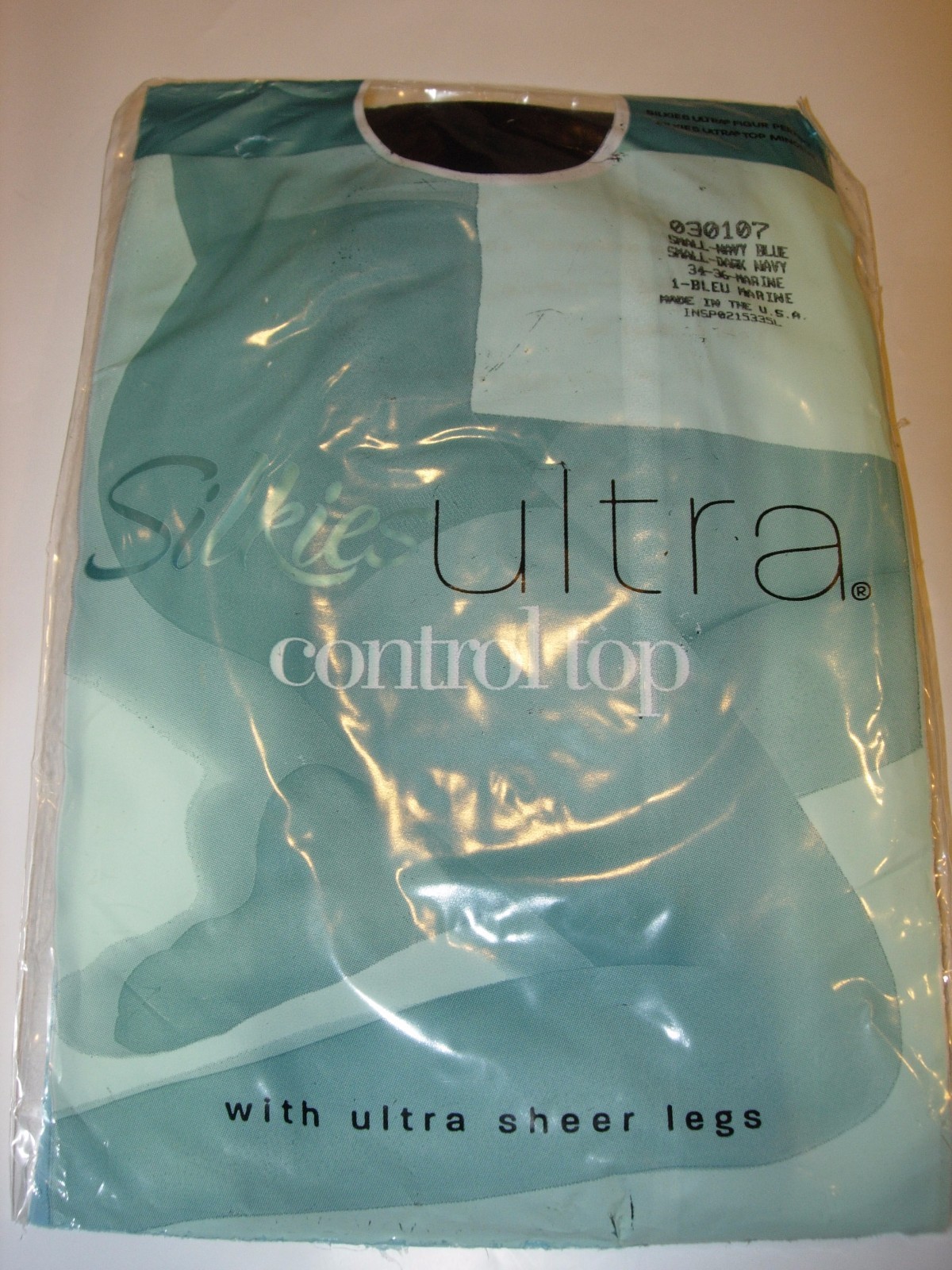 WOMENS 030107 Silkies ULTRA Control Top Pantyhose NAVY BLUE STOCKINGS ...