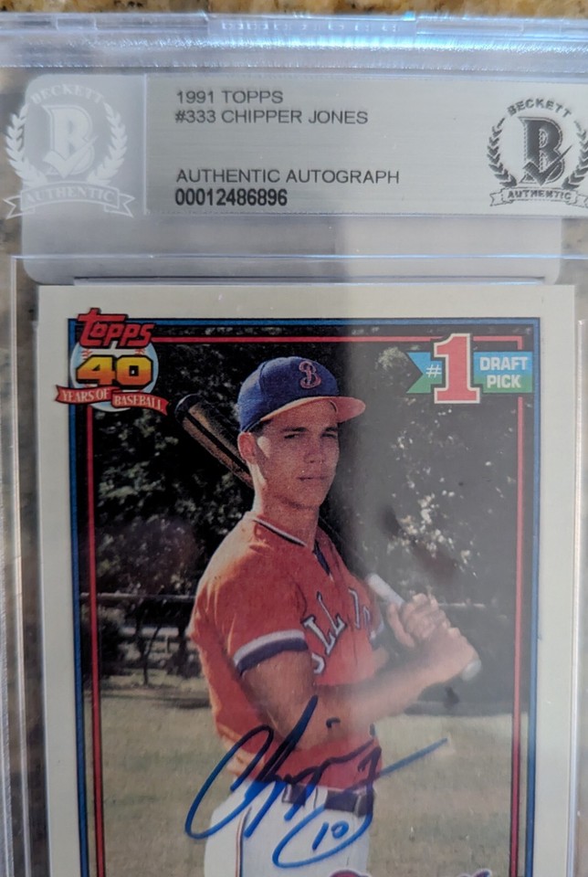 1991 Topps 40 Years of Baseball #1 Draft Pick Chipper Jones #333 ...