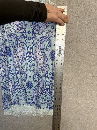 Simply Southern Paisley Lace Trim Sleep Dress NWT Women’s Small Blue ...