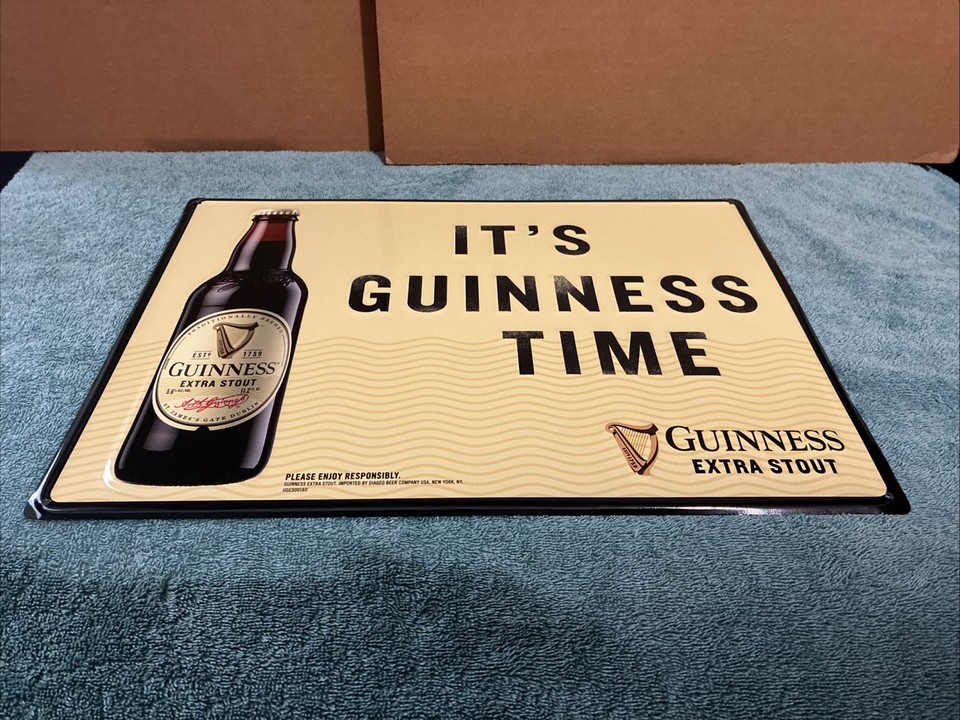 Guinness Beer Tin Sign Bar Irish Pub It’s Guinness Time 16X11 Brand New ...