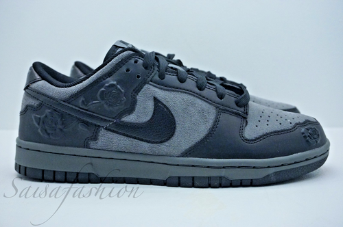 Nike Dunk Low 'Black Roses' Black Sneakers HF1986-001 Women's Sz 8 ...