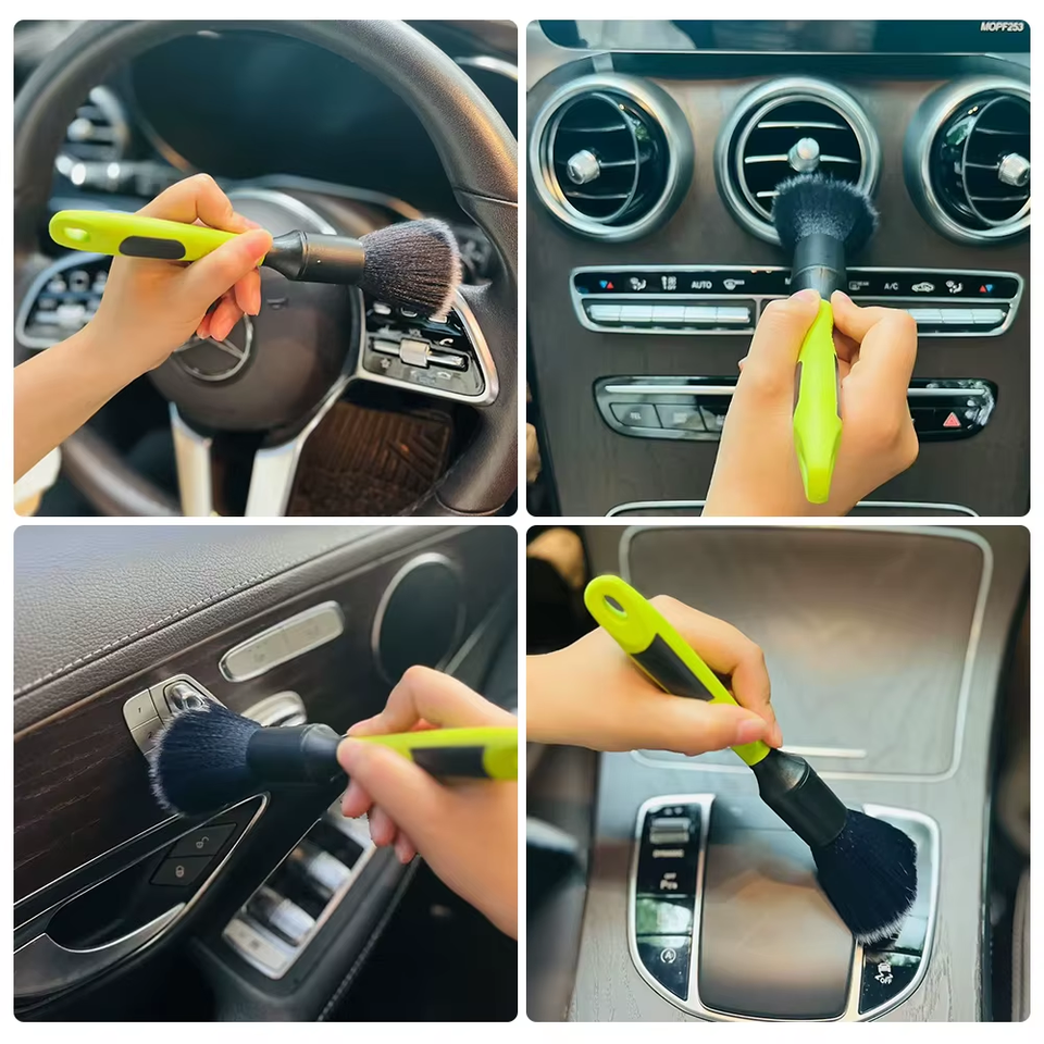 2Pcs Car Detailing Brush Set-Soft Microfiber Duster & No-Scratch Detail ...
