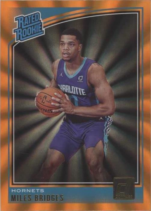 2018-19 Panini Donruss - Rated Rookies Miles Bridges #172 Holo Orange ...