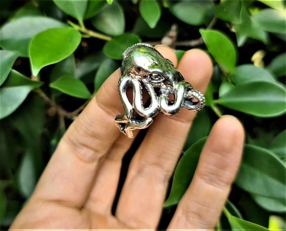 OCTOPUS RING 925 Sterling Silver Ocean Sea Creature Kraken Animal ...