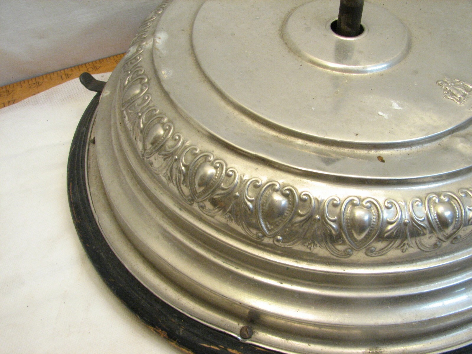 Antique German Wind UP Christmas Feather Tree Stand Music Box Clockwork ...