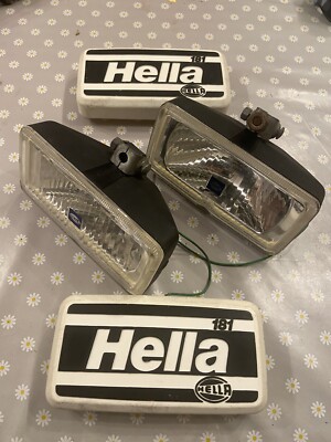 HELLA 181 VINTAGE FOG LAMPS X2 USED AND WORKING DRIVING LIGHTS RETRO ...