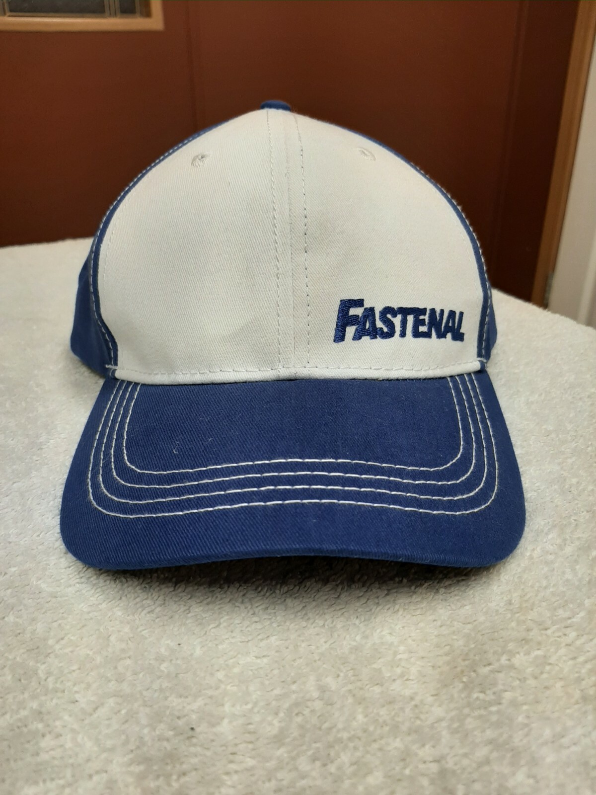 Fastenal Strapback Hat Blue White Adjustable Cap Embroidered | eBay