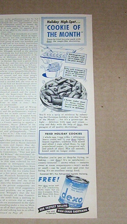 1941 print ad - A&P grocery store Dexo shortening Fried Christmas ...