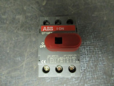 ABB OT16E3 DISCONNECT SWITCH 600 V 16 A 10 HP @ 480 VAC 3 PH *WARRANTY ...