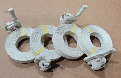 (4 Pack) Pre-Cut Poly Straps White 1/2" x 15' Buckle Strapping Banding ...