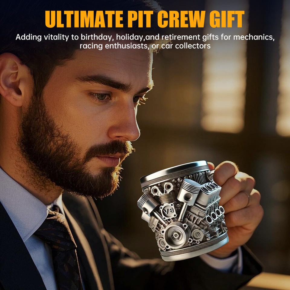 Unique 3D Car Engine Mugs Cup Stainless Steel Coffee Mug V8 Engines ...