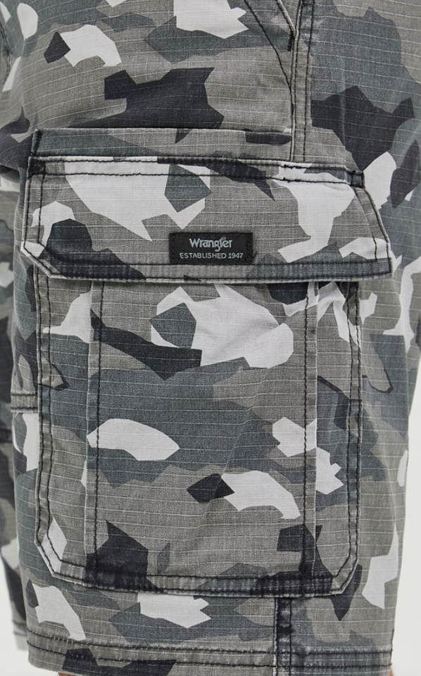 Men's Wrangler Camo RipStop Cargo Shorts with Stretch Relaxed Fit ...