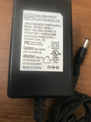 gpe365-100360-1 adapter power supply 10v 3.6 A | eBay