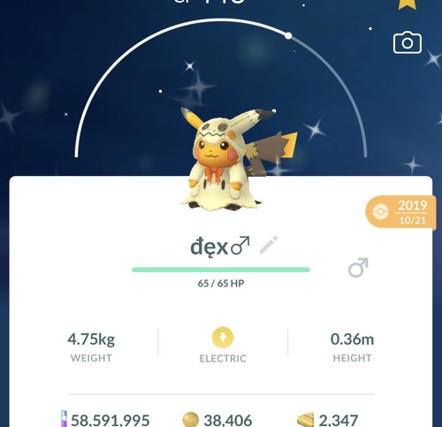 Pokemon Shiny Pikachu ( Mimikyu Costume ) Male Go Caught In 2019 | eBay