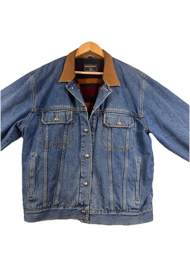 Vtg Woolrich Denim Wool Blanket Lined Jean Jacket Mens L Large ...