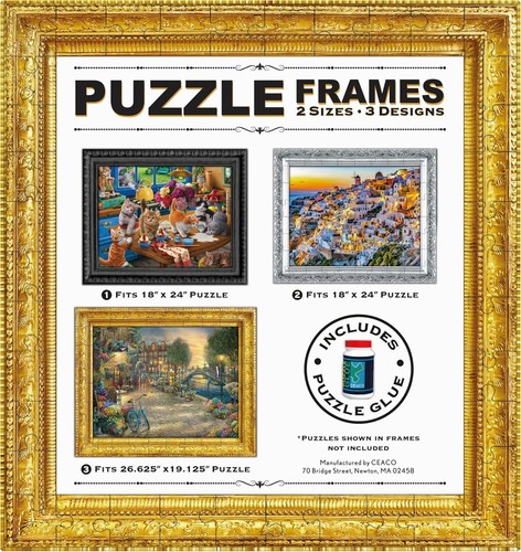 Ceaco Puzzle Frame Set For Jigsaw Art Black Silver Gold 3 Pack 18X24 ...