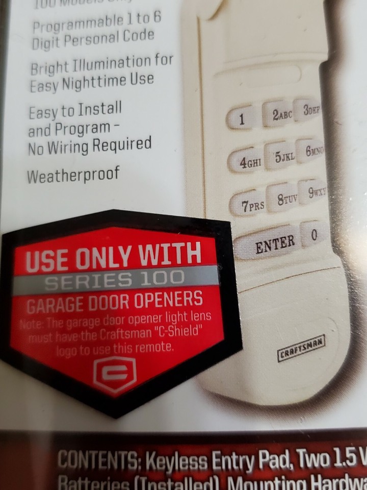 SEALED Craftsman Wireless Keyless Entry Pad Garage Door 57939 Series ...