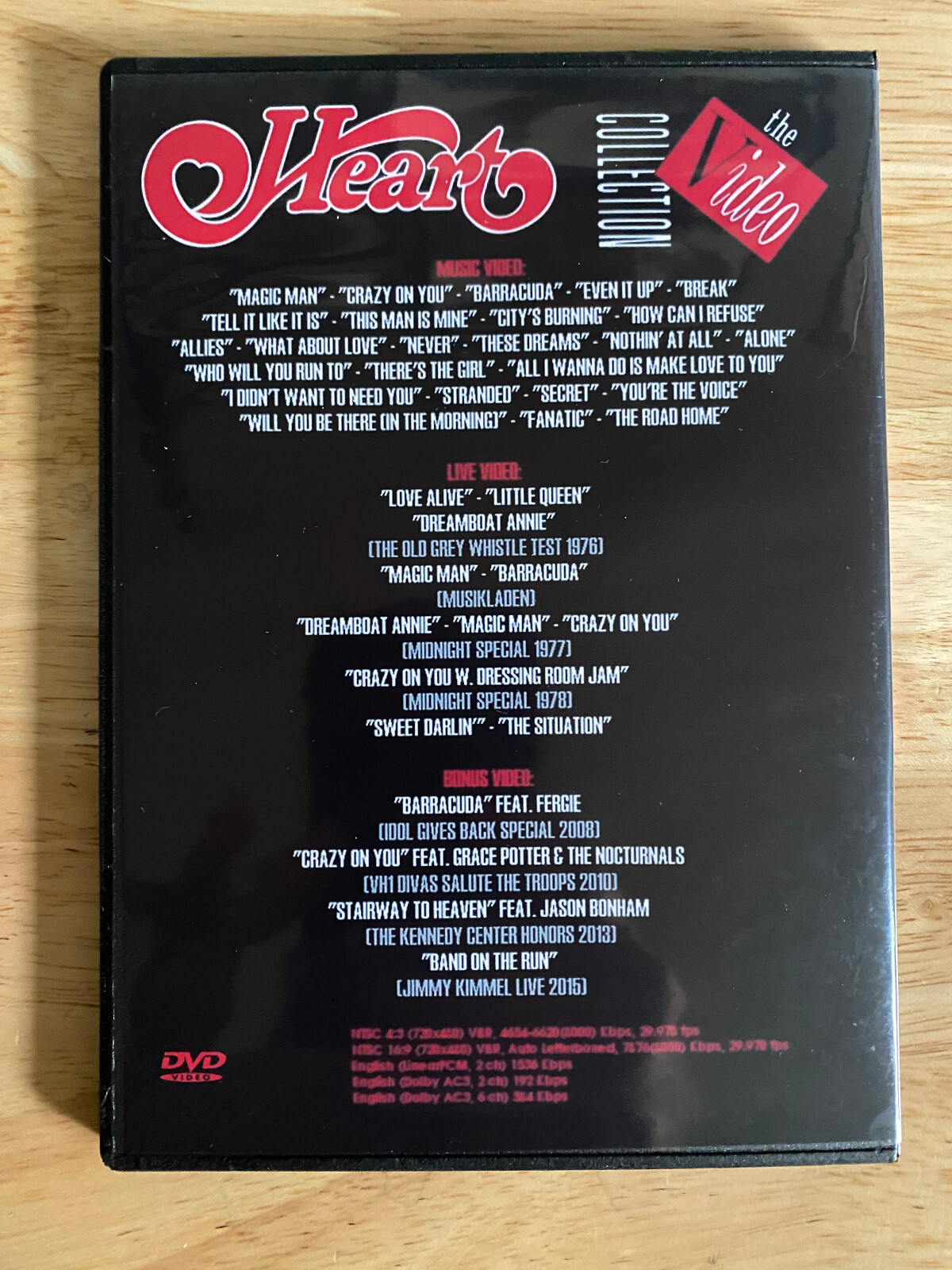 Heart - The Video Collection DVD Live Rare Nancy Ann Wilson Craig ...