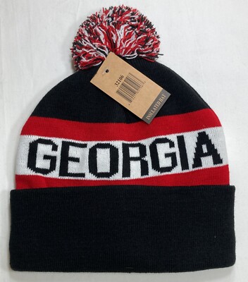 New Georgia Bulldogs Black Pom Pom Insulated Cuffed Knit Beanie, Hat ...