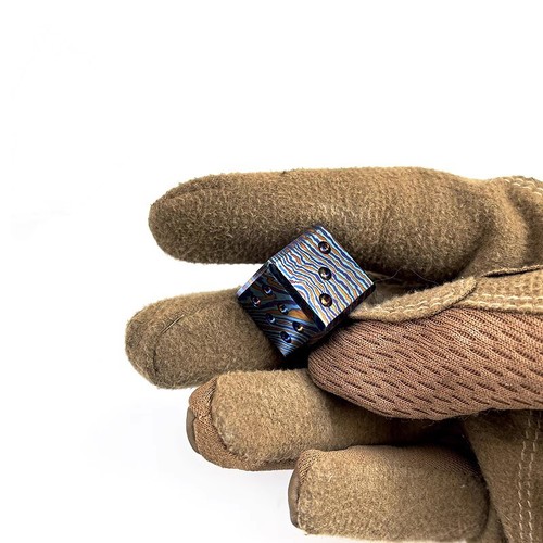 New 1PC Titanium Damascus Dice Toy Tube Dice Chilled Red Wine Beer Dice ...