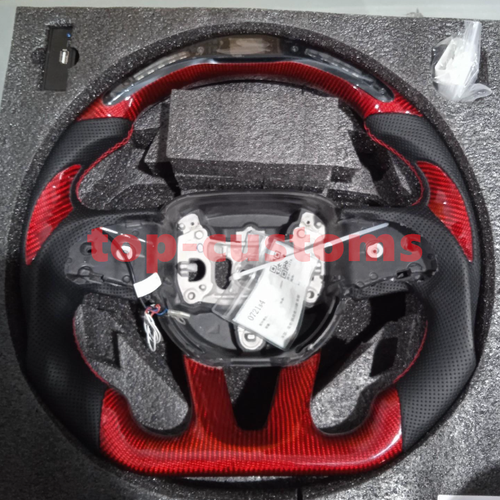 Customized Red CarbonFiber LED Steering wheel For charger challenger ...