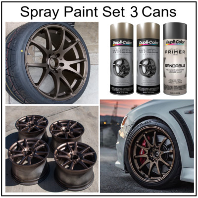 Matte Bronze Wheels Rims Spray Paint +Primer Coating 3 Cans - Free ...