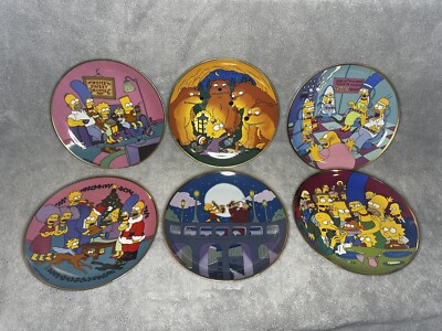 The Simpsons Complete Set of 6 Collector Plates - 1990s Franklin Mint ...