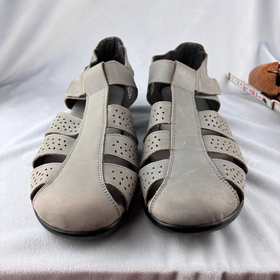 Propet Leather Cut Out Closed Toe Sandals Low Heel Women 12 Diabetic ...