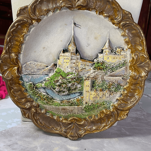 Antique Josef Strnact 3D Neuschwanstein Castle Germany plate . | eBay