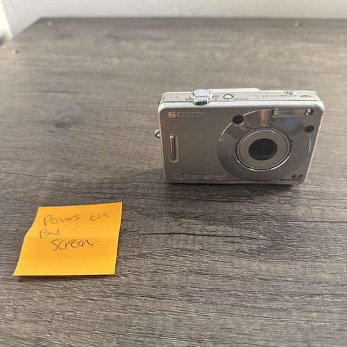 Sony Cyber-Shot DSC-W50 6.0MP Digital Camera Silver Parts or Repairs ...