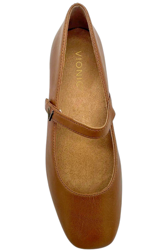 Vionic Women's Leather Mary Jane Flats Alameda Tan Leather | eBay