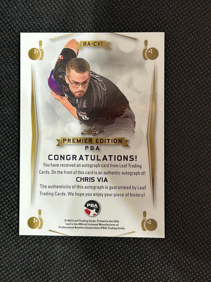 CHRIS VIA 2023 Leaf PBA Pro Bowlers Premier Edition AUTO Card | eBay