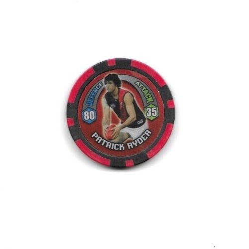 2009 afl ESSENDON BOMBERS PATRICK RYDER POKER NIGHT CHIP CHIPZ TOPPS ...