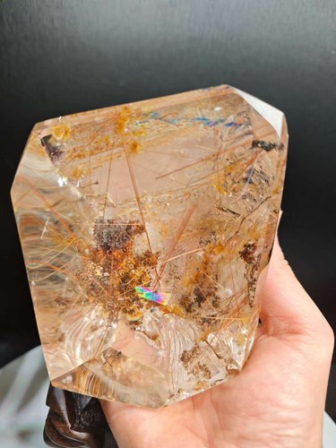 3.7LB Top Natural Ghost Phantom Rutile Quartz Crystal Mineral specimen ...