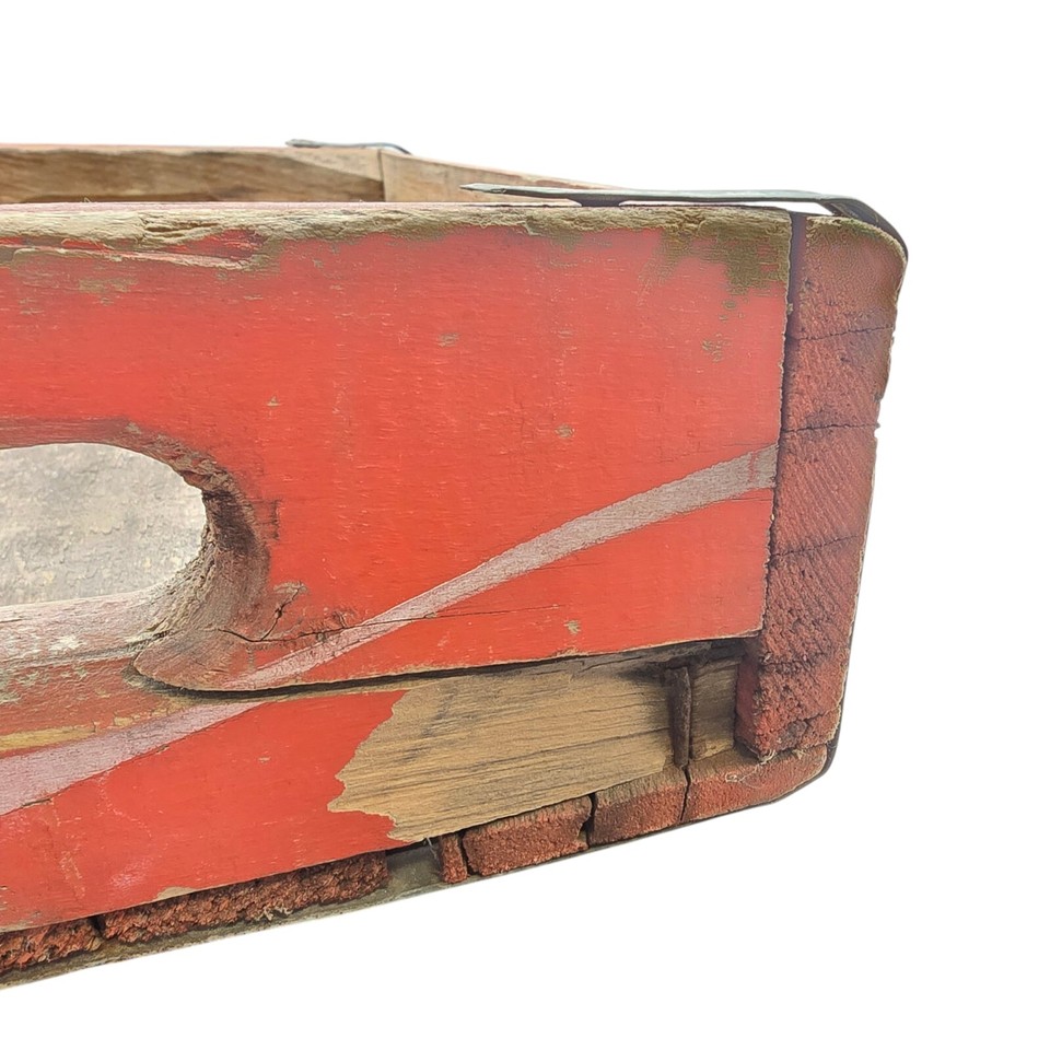 Wooden Red Coca Cola Coke Soda Pop Bottle Crate Carrier Case Open Box ...