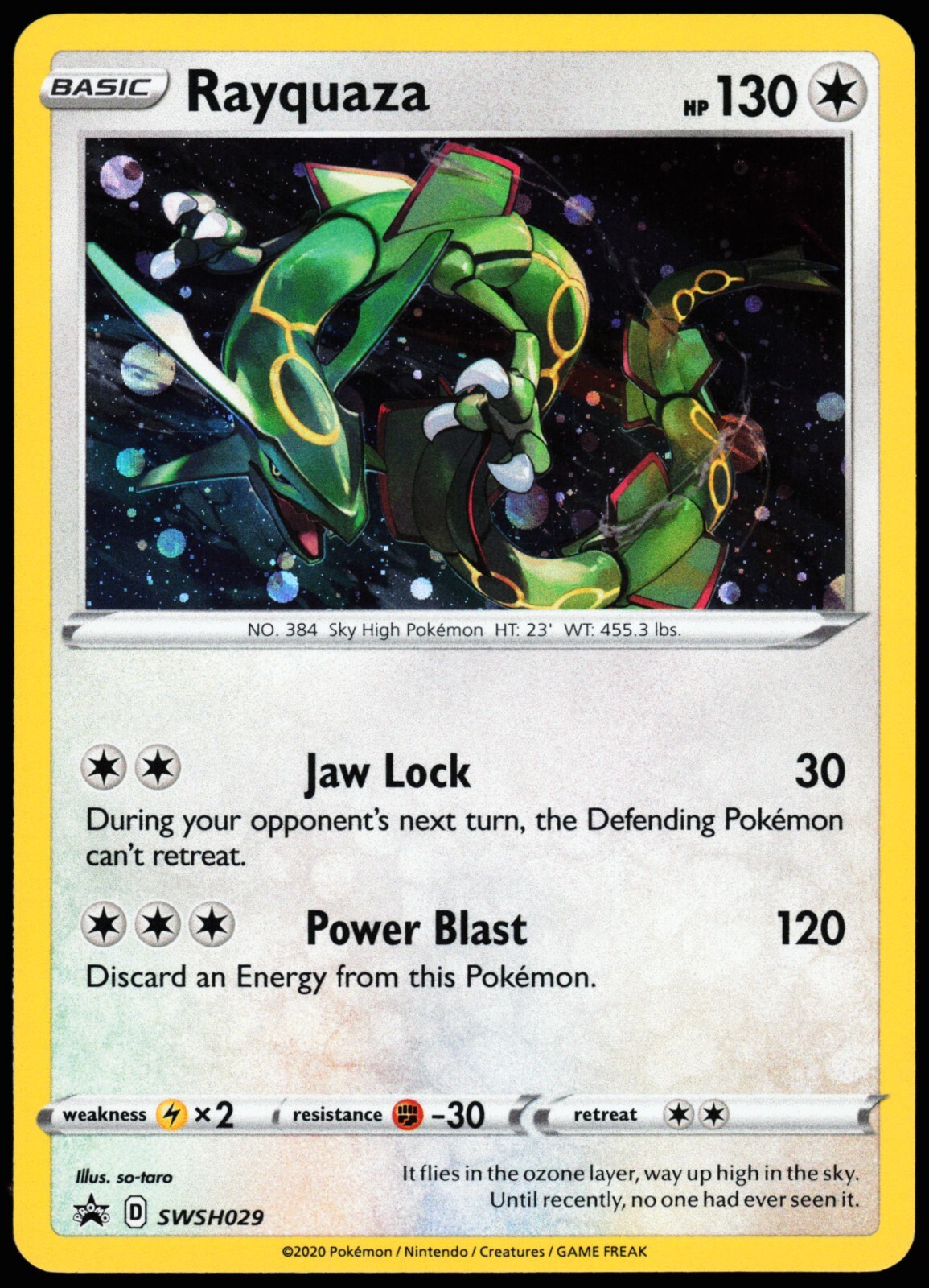 Rayquaza SWSH029 Black Star Promo Holo Pokemon TCG Near Mint Sword ...