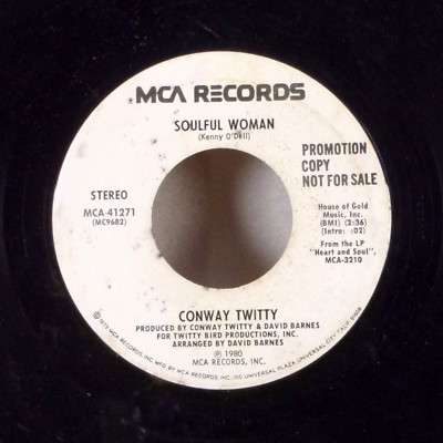 Conway Twitty Soulful Woman / I've Never Seen the Likes of You 7" 45 ...