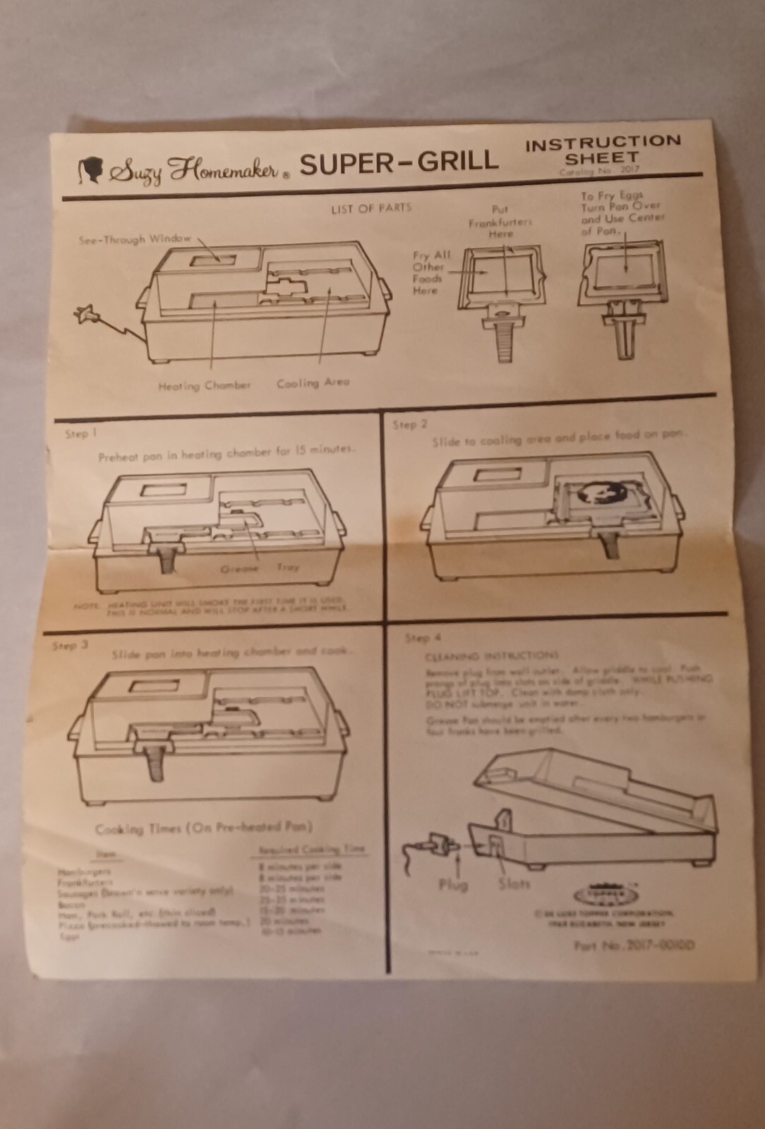 Vintage 1966 Suzy Homemaker Super-Grill by Topper Toys Working w ...