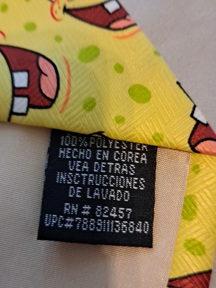 Nickelodeon SpongeBob SquarePants 2003 Vintage Necktie Yellow | eBay