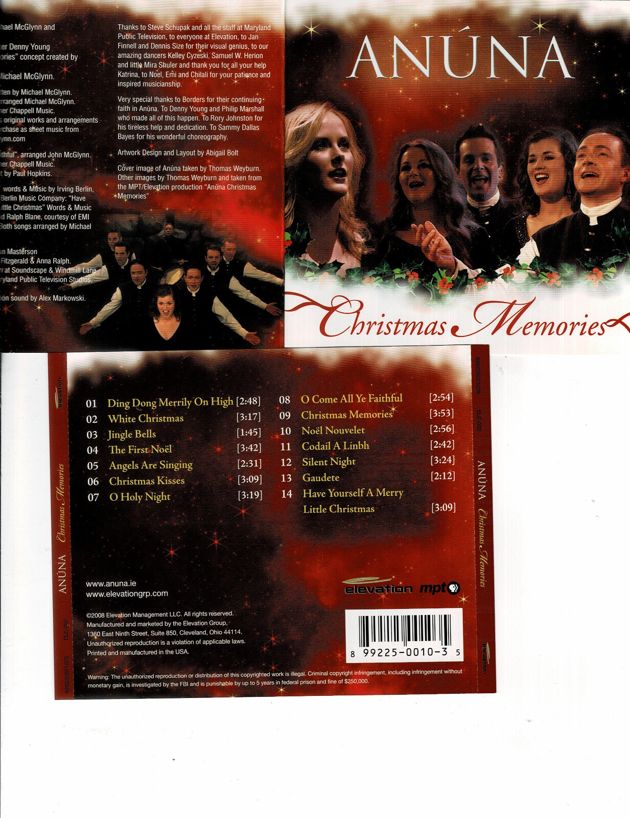 ANUNA - CHRISTMAS MEMORIES (CD 2008) NEW **14 TRACKS** 899225001035| eBay