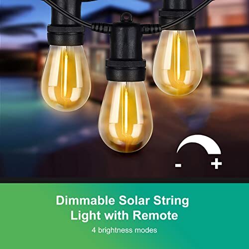 S14 Solar String Lights Outdoor Waterproof Patio Lights 50FT 15 LED Edison Bulbs | eBay