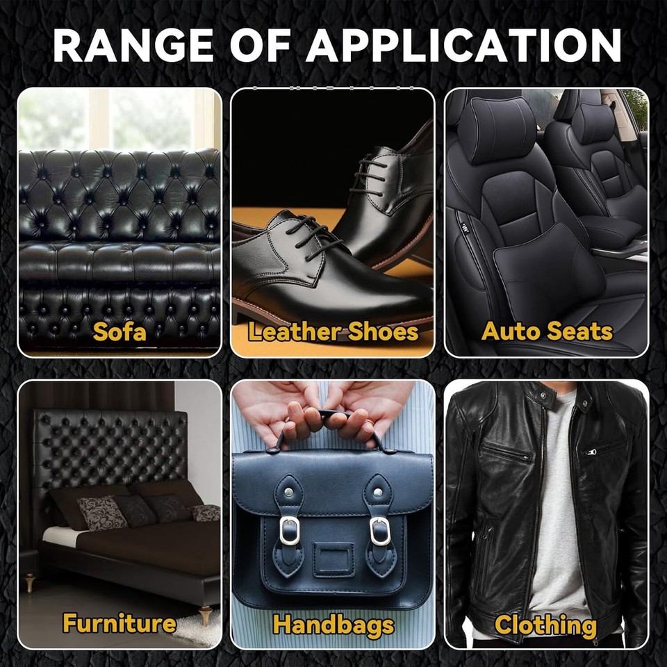 Black Leather Repair Kit for Furniture, Leather Seat Repair Kit for ...