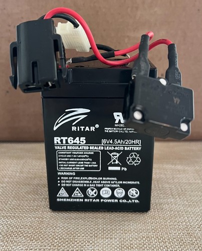 Ritar RT645 6V4.5Ah/20HR rechargeable battery for Kiddieland 6v Toddler ...