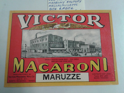 Vintage Original VICTOR MACARONI Massachusetts Box/Crate Label | eBay