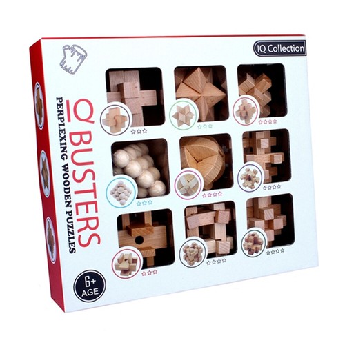 IQ Busters Perplexing Wooden Puzzles 9 Piece Set NEW 6971224555369 ...