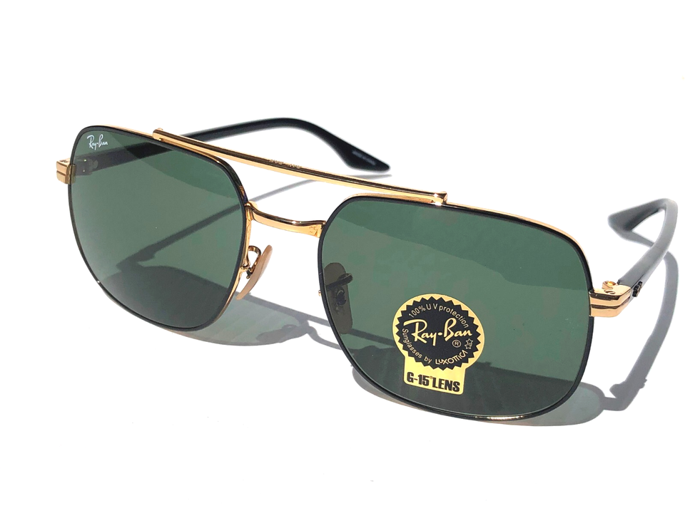 NEW Ray Ban Shiny Arista Gold Frame G-15 Green Lens Sunglass RB3699 ...