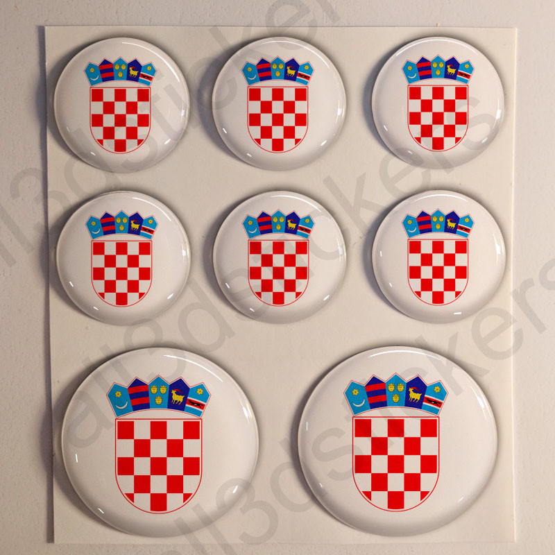 Stickers Croatia Coat of Arms Gel Domed Resin 3D Croatia Vinyl Sticker ...